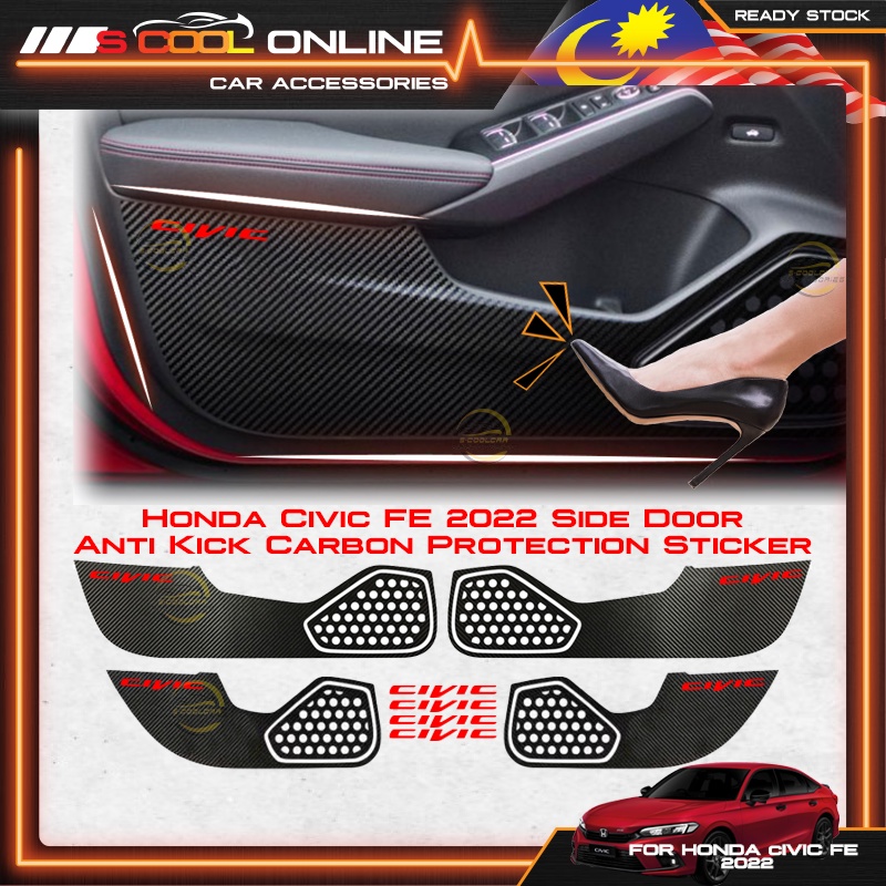 🔥READY STOCK🔥HONDA CIVIC FE 2022 ANTI SIDE KICK CARBON STICKER DOOR ...