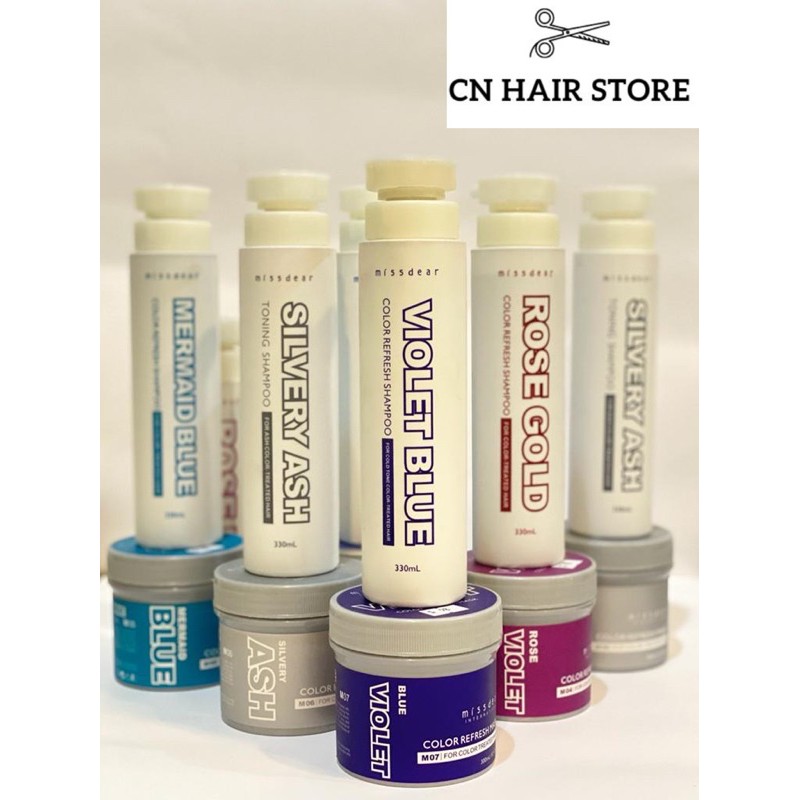 Miss Dear Hair Color Dye Bleach Refresh Shampoo+Masque (330ml/300ml ...