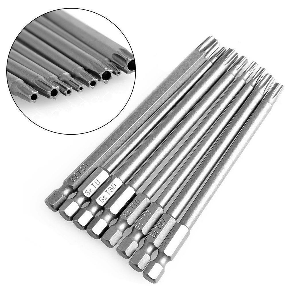8PCS Torx Screwdriver Drill Bit Set 100MM Extra Long Hex Security Magnetic Head | Shopee Malaysia