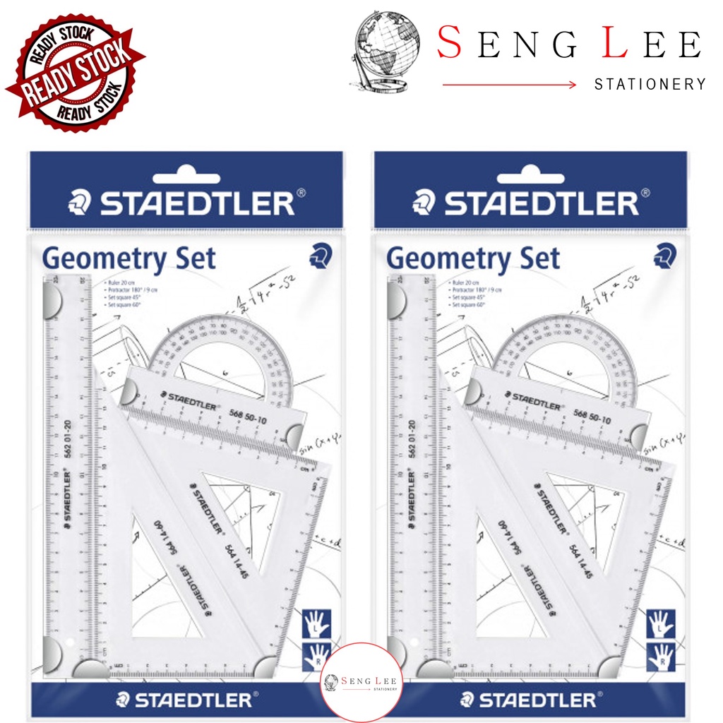 Staedtler Geometry Set/ Mathematical Instruments Set/Protector | Shopee ...