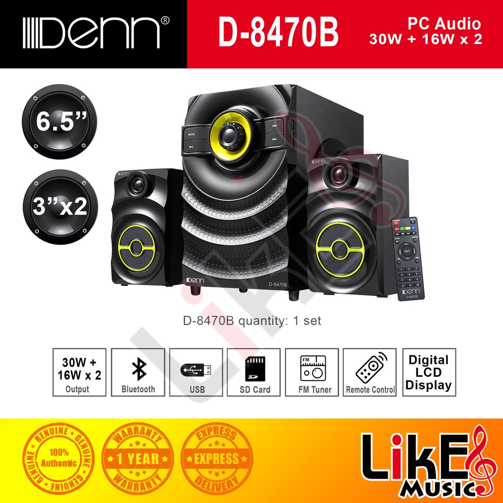 Denn D-8470B 6.5" Full Features 2.1 PC Audio | Shopee Malaysia