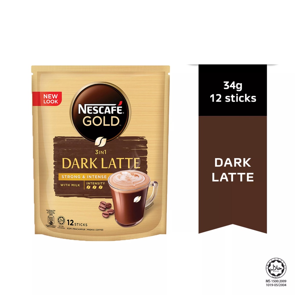 Nescafe Gold Dark Latte 12x34g | Shopee Malaysia