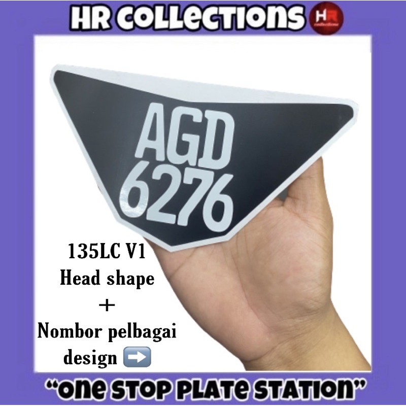 Nombor Plate Yamaha 135lc v1 Front Head Sticker With Number Plat ...