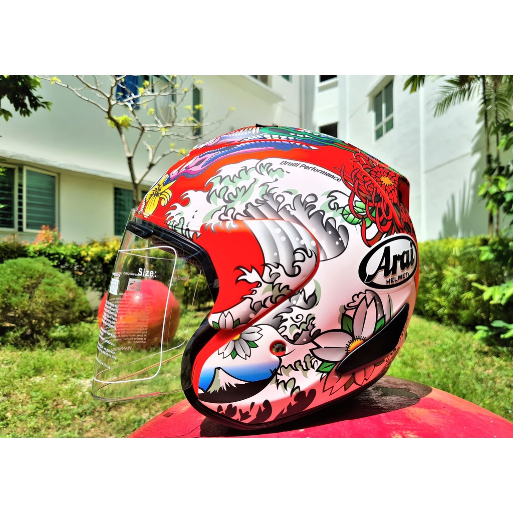 Arai SZ Ram5 VZ RAM Red Japan Dragon Helmet Motorcycle Half Face Helmet ...