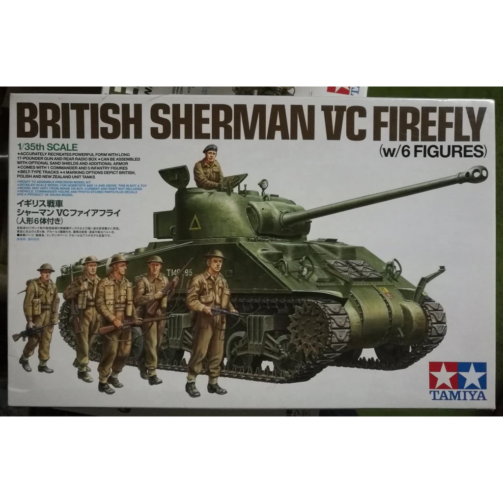 TAMIYA 25174 1/35 British Tank Sherman VC Firefly (w/6 Figures) ( NEW ...