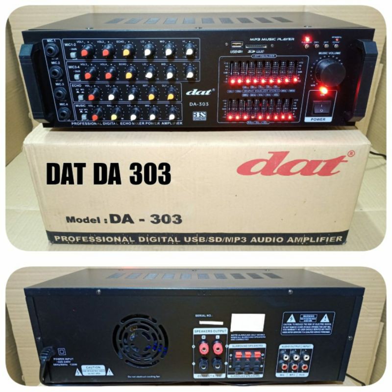 Dat DA 303 PROFESSIONAL DIGITAL AUDIO AMPLIFIER Karaoke AMPLIFIER ...