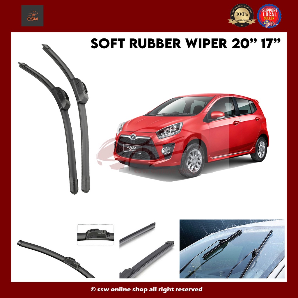 Perodua Axia 2014 - 2021 Car Front Windscreen Rubber Soft Wiper Size 21 ...