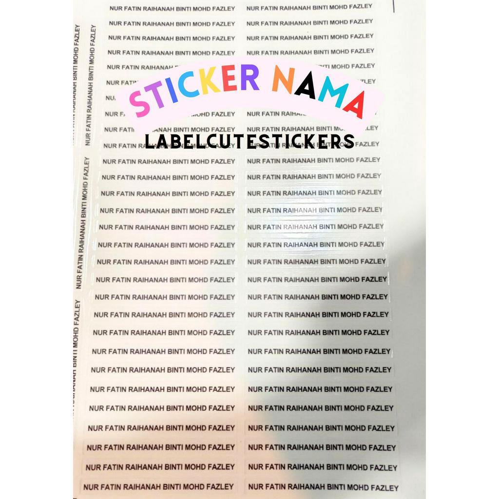 STICKER NAMA 100PCS (WATER PROOF TRANSPARENT STICKER) | Shopee Malaysia