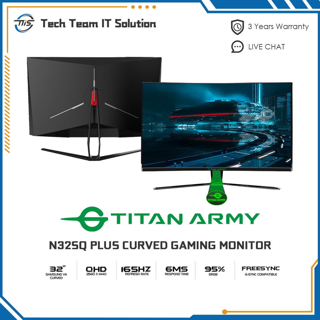 Titan Army 32inch Curved 165hz 2K Gaming Monitor (N32SQ-PLUS) | Shopee ...