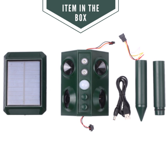 Solar Pest Reject Pest Repeller Wide Range Ultrasonic Animal Repeller ...