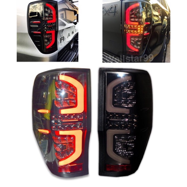 FORD RANGER T6 T7 LED TAIL LIGHTS SMOKE BLACK LED | Shopee Malaysia