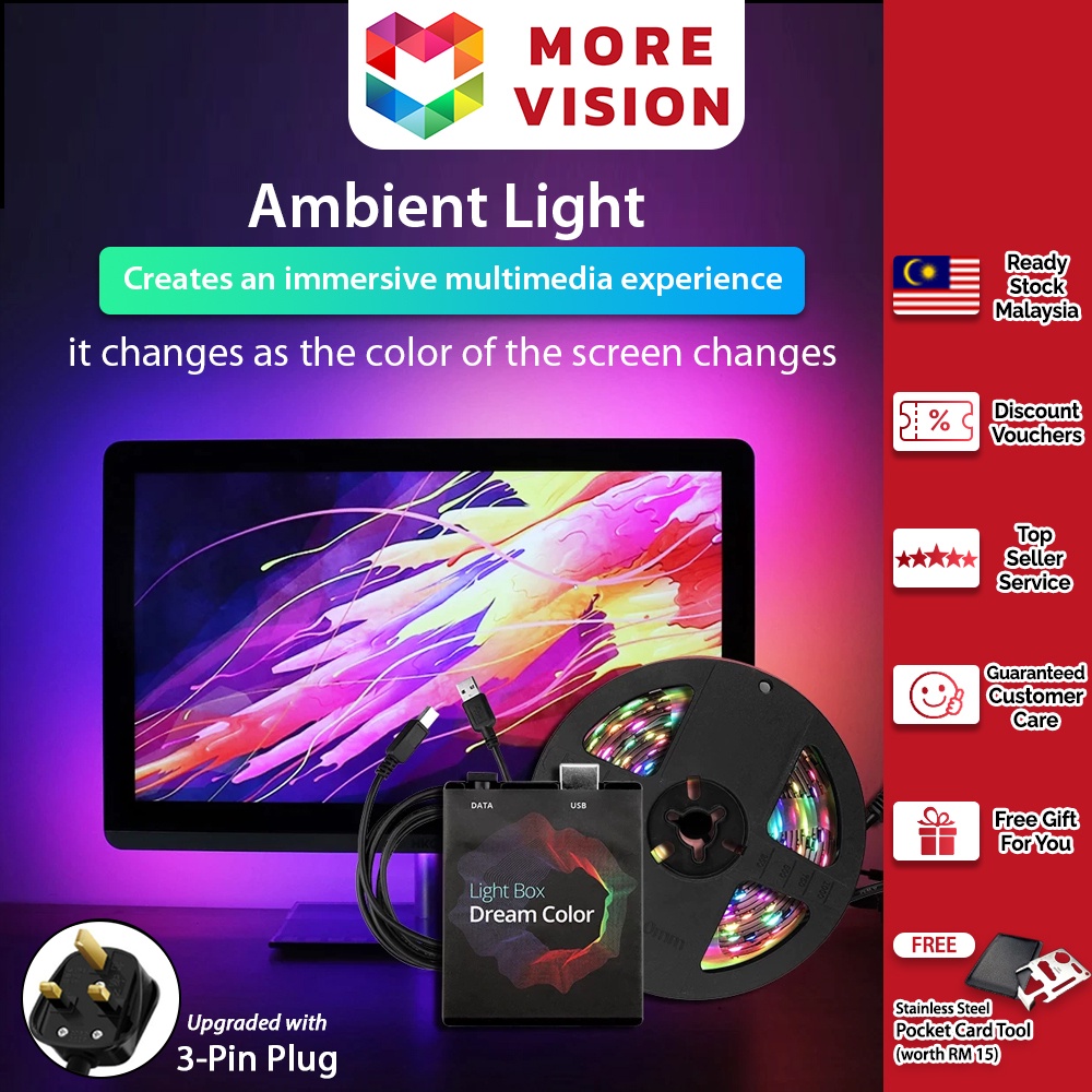 Ambilight LED Strip Light RGB 1m-5m Set USB for Desktop Screen Monitor ...
