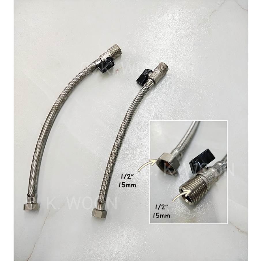 *CLEAR STOCK* 1/2" FLEXIBLE HOSE WITH MINI VALVE SPRING PIPE/ PAIP ...