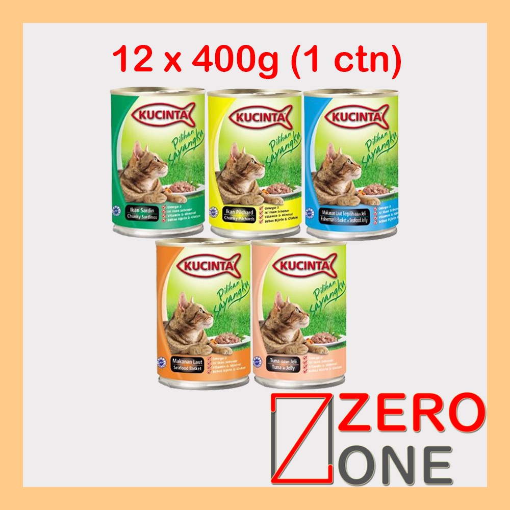 [ 12 Units ] Kucinta Canned Cat Food 400g [ 12 x 400g / 1 ctn / 1 box ] | Shopee Malaysia