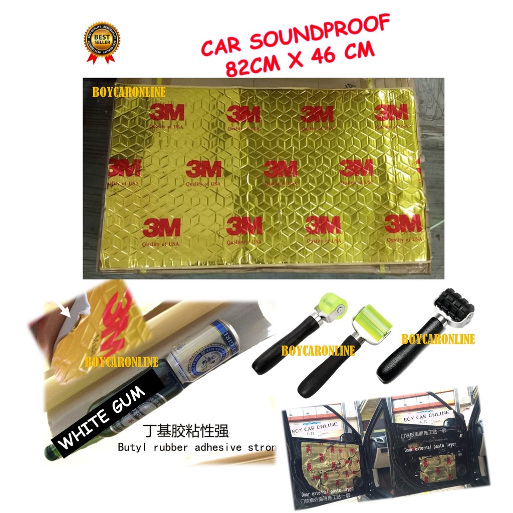 3M Car SoundProof 80cm x 46cm Sound Proofing Insulation Heat Mat 1Pcs ...