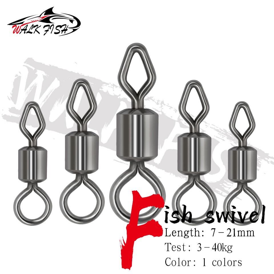 WALK FISH Round And Diamond Swivels Eye Rolling Swivel (50 Pcs ...