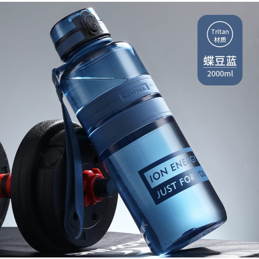 💯Original Uzspace 2000ML BPA FREE Tritan Drinking Water Bottle Ion Energy Water Bottle ...