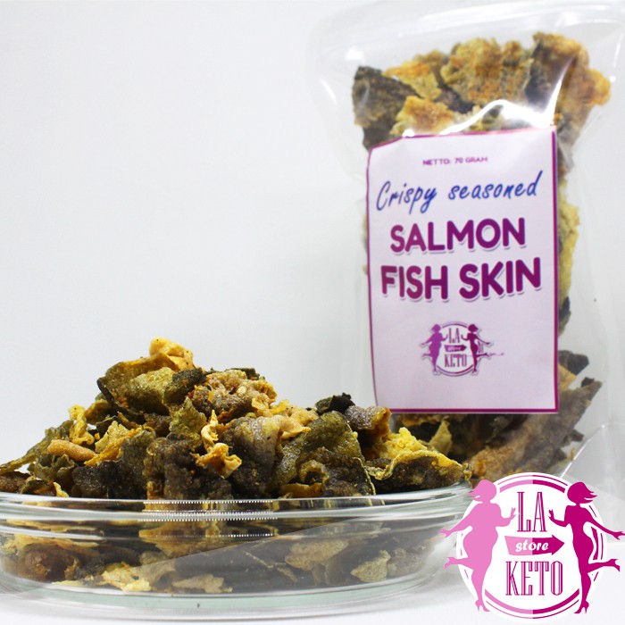 La KETO SALMON FISH SKIN CRISPY SEASONED | Fish Skin Crackers @70gr ...