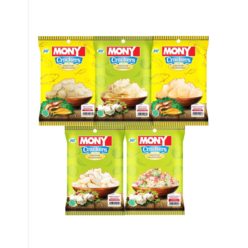 Mony Crackers 200g / Keropok Mony 200g (Sari Udang/Sari Ikan/Bawang ...