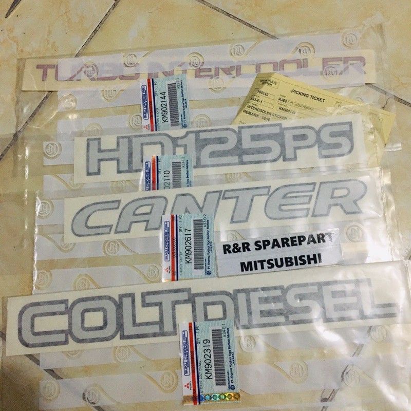 Mitsubishi canter turbo intercooler HD 125PS sticker set ORIGINAL ktb ...