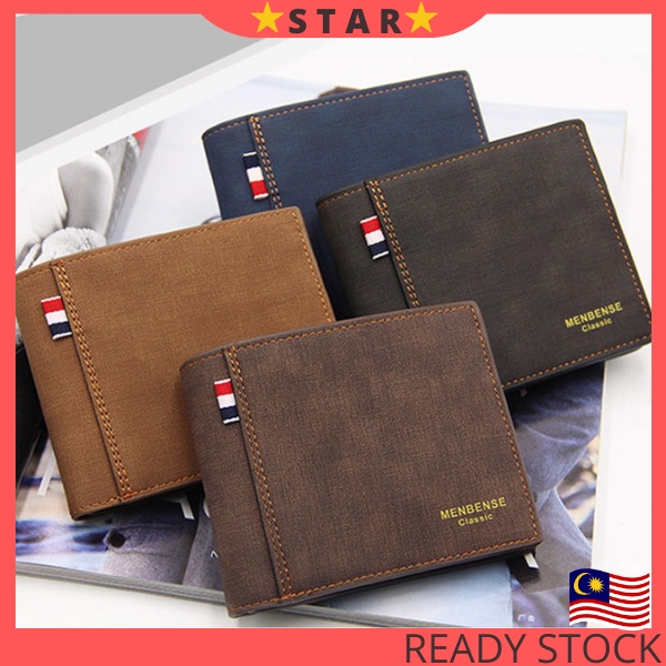 Men Wallet Short Wallet Dompet Lelaki Beg Duit Lelaki (SMW001) | Shopee ...
