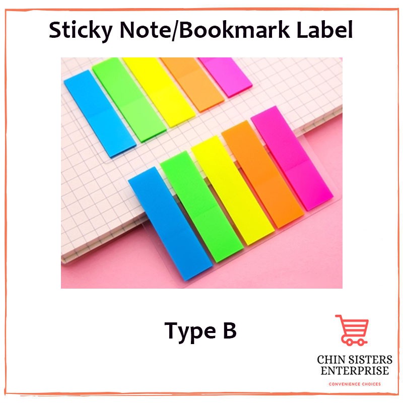 5 Colors Fluorescent Sticky Notes Instruction Classification Index ...