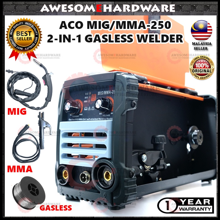 (2 IN 1) ACO MIG MMA 250 250A GASLESS MIG AND INVERTER ARC WELDING ...
