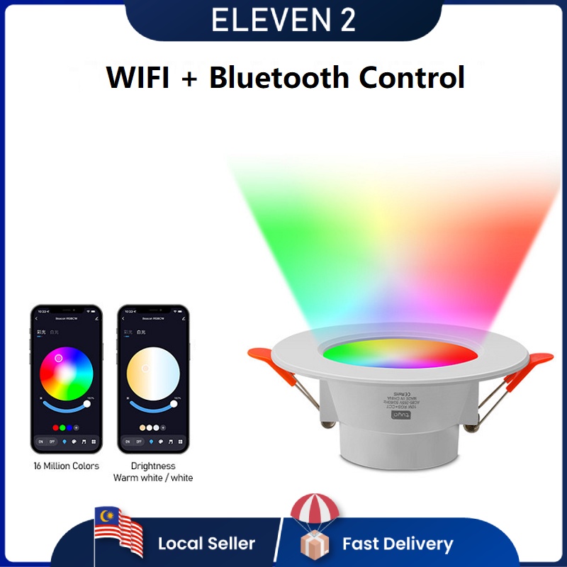 RGB Smart Downlight 10W Dimming Round Spot Light Warm Cool Light ...