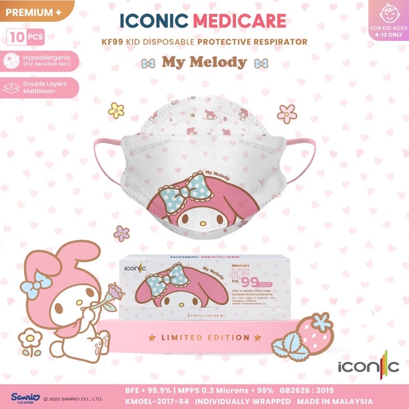 Sanrio Series Iconic Medicare 4 Ply KF99/KF94 Protective Respirator ...