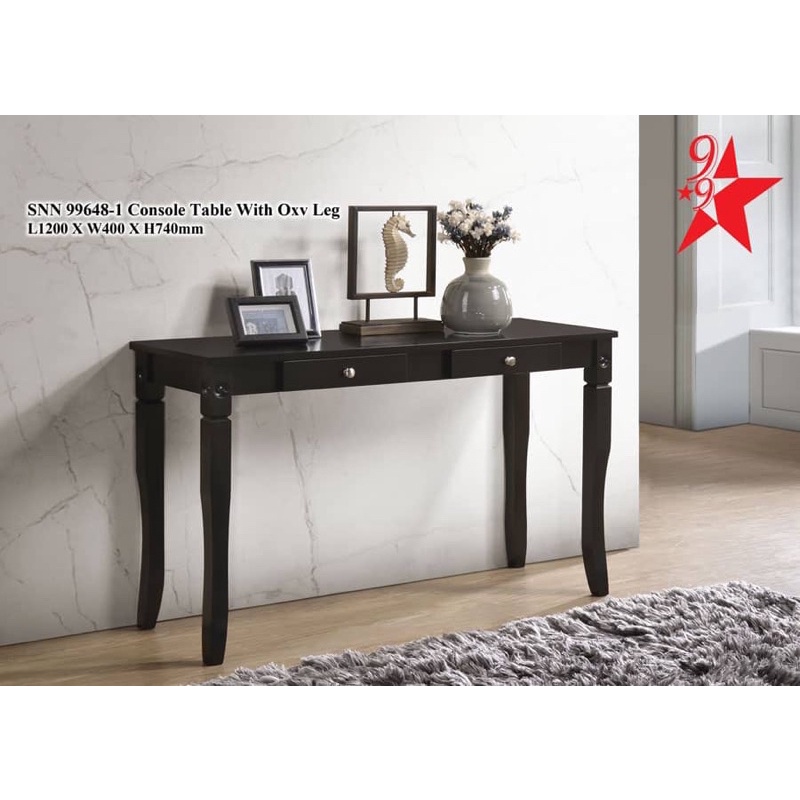 LPC MALL 1636 Console Table 3ft 1 Drawer Black White Oak Meja Console ...