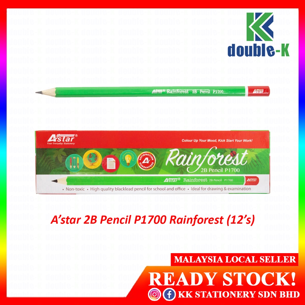 A'star 2B Pencil P1700 Rainforest (12's) - RM17.40/pck (6box per pck ...
