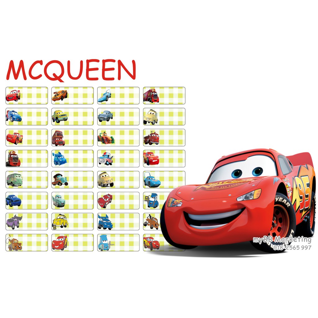 McQueen Name Sticker (waterproof)(Ready Stock) | Shopee Malaysia