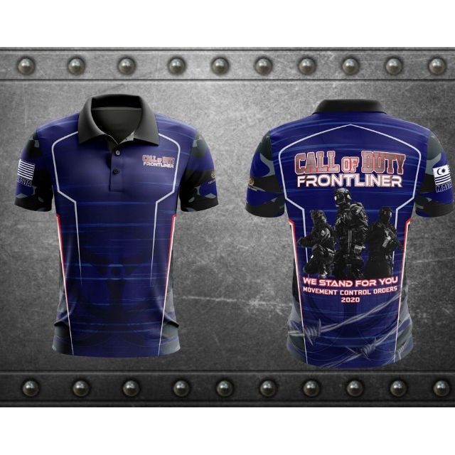 Men's Tshirt Call Of Duty Frontliner For PDRM Supporters | Shopee Malaysia