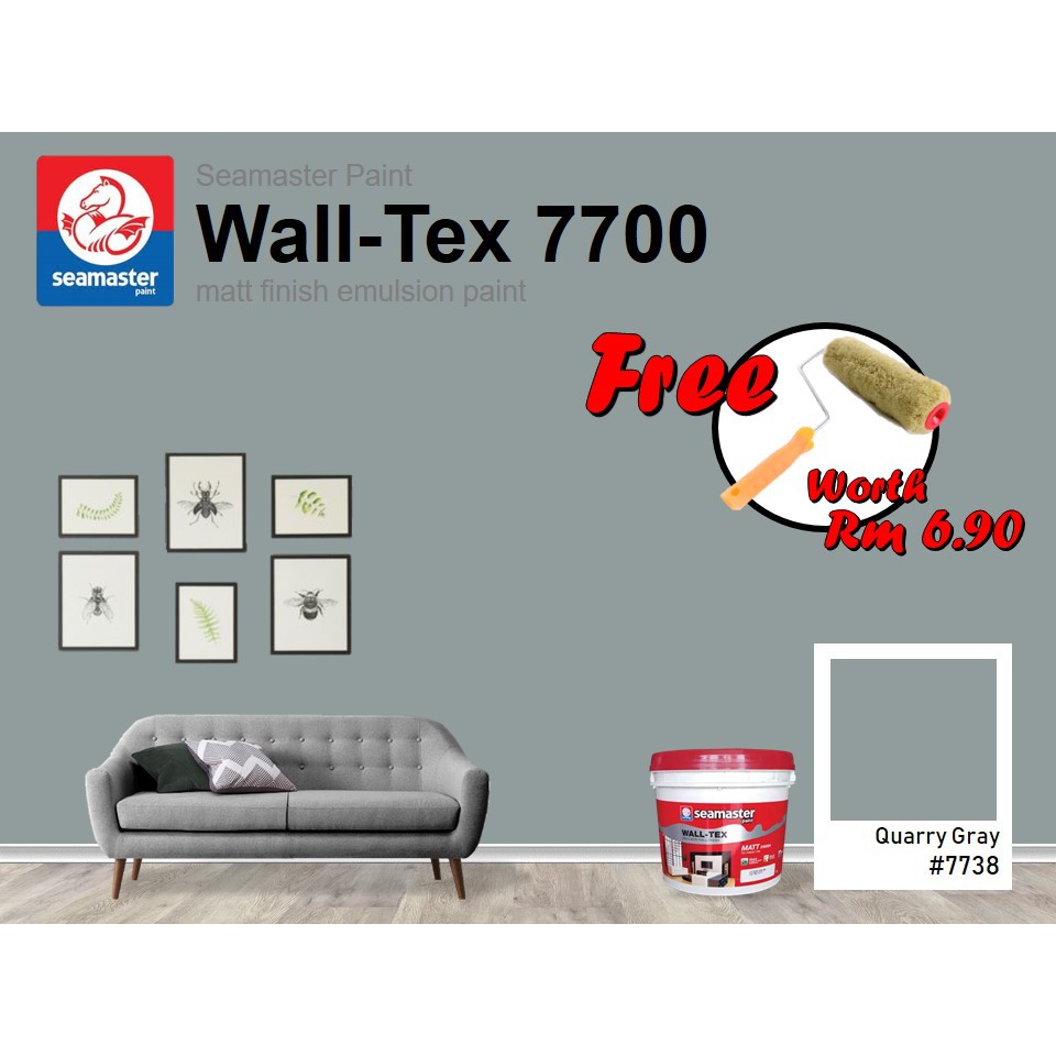 7 Litres Seamaster Paint Interior Wall-Tex Quarry Gray #7738 / Wall ...