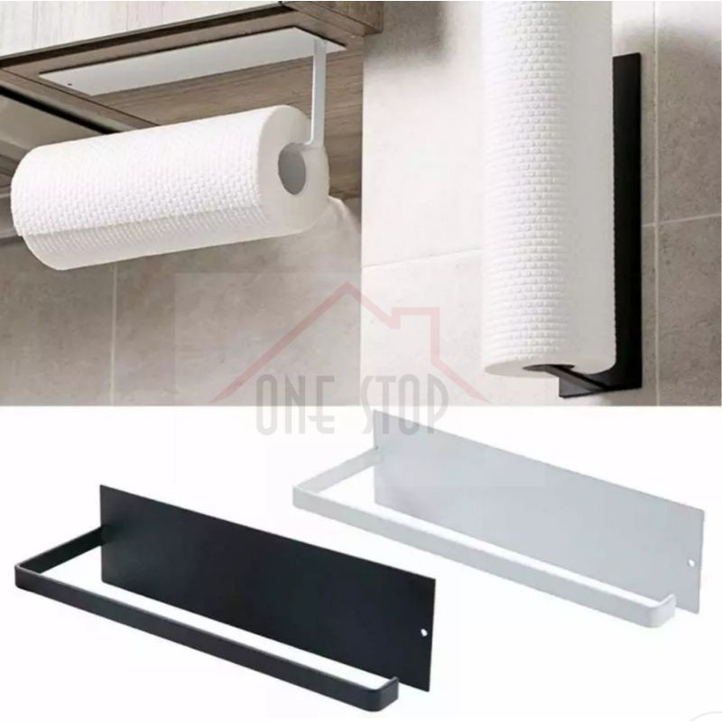IRON STEEL KITCHEN TISSUE PAPER HANGER TOWEL CLOTH WALL DIY MOUNTED ...