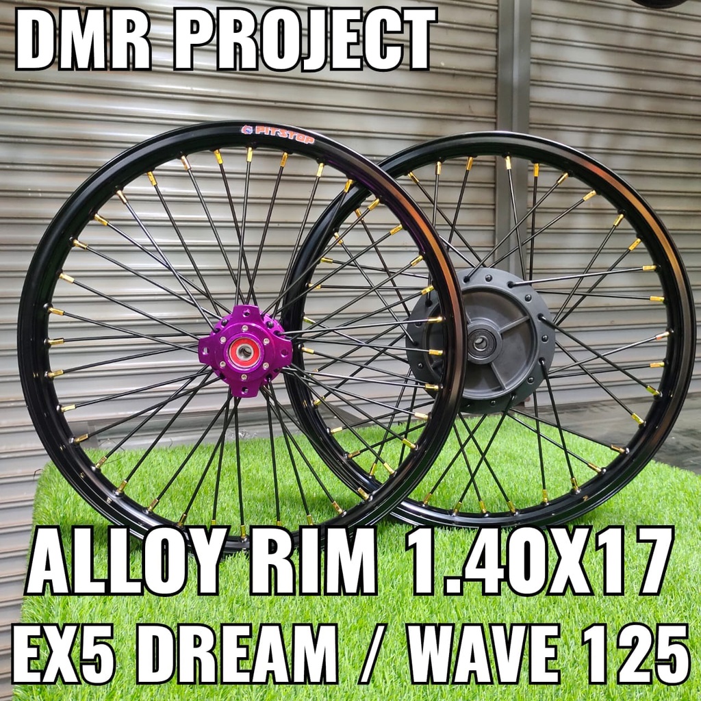 ALLOY RIM EX5 DREAM/W125 1.40X17 (PITSTOP/STRONGER) HUB ALLOY / R HUB ...