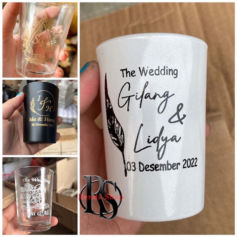GLASS SAMPLE PACKAGE Souvenir (5pcs) - RANDOM Cup Souvenir birthday ...