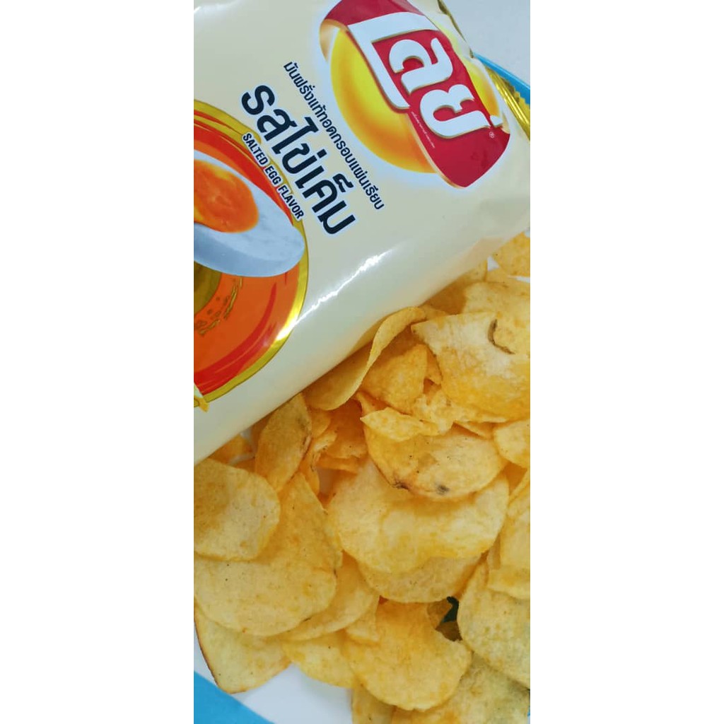 READY STOCK!!! THAILAND HALAL~LAYS Salted Egg Flavour Potato Chips 46G ...