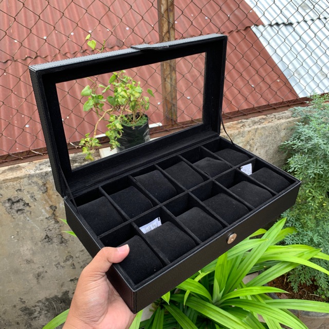 Watch Box Contents 12 Places Of Black Black Watch Box | Shopee Malaysia