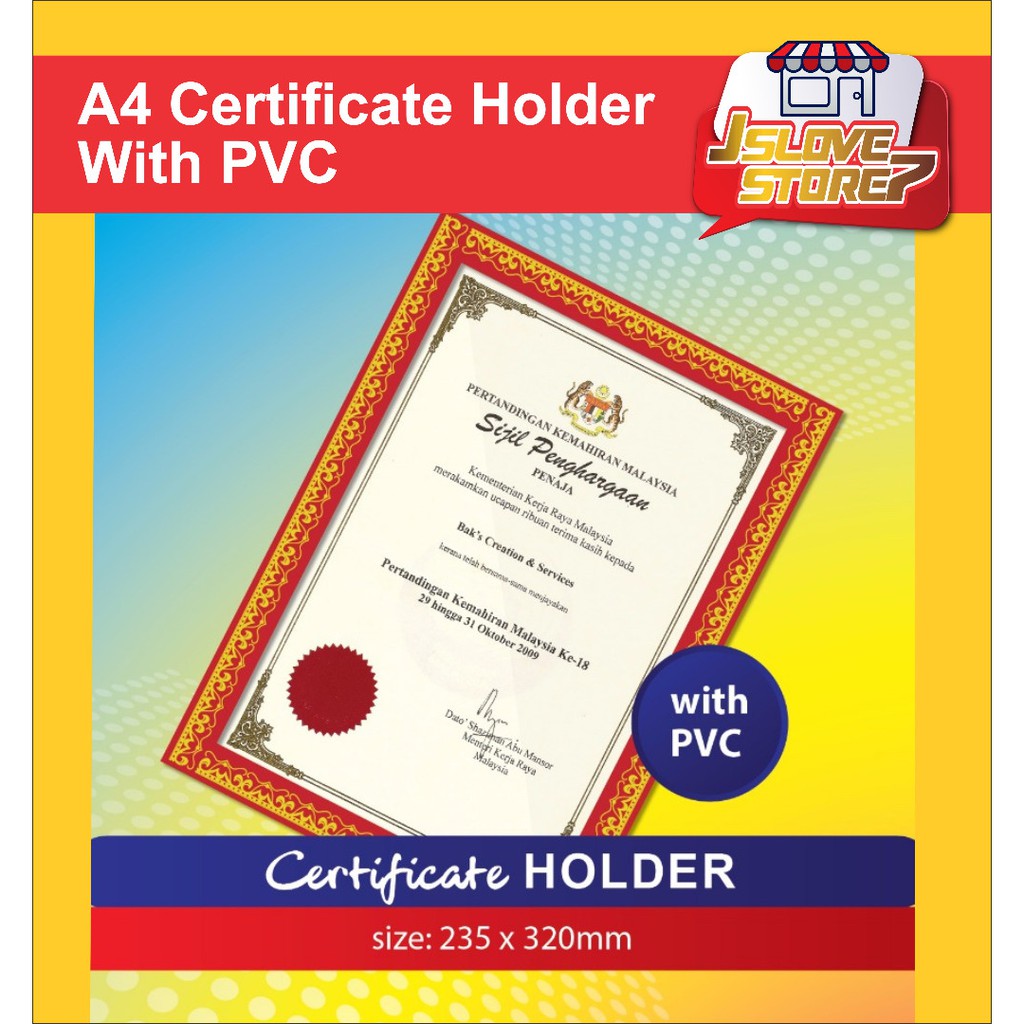 A4 Certificate Holder With PVC ( 235x320mm) | Shopee Malaysia