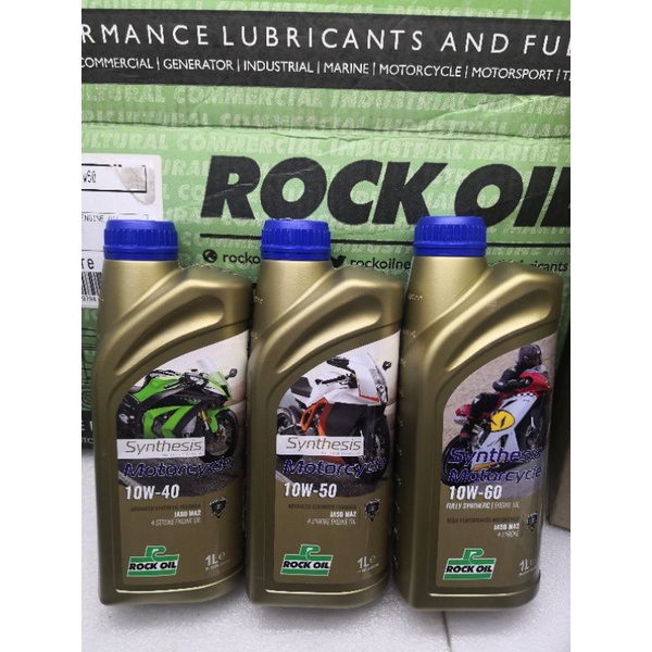 ROCK OIL 4T FULL SYNTHETIC 10W-50 & 10W-60 & 10W40 1 LITER | Shopee ...