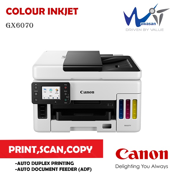 CANON MAXIFY GX6070 Easy Refillable Ink Tank, Wireless Multi-Function ...