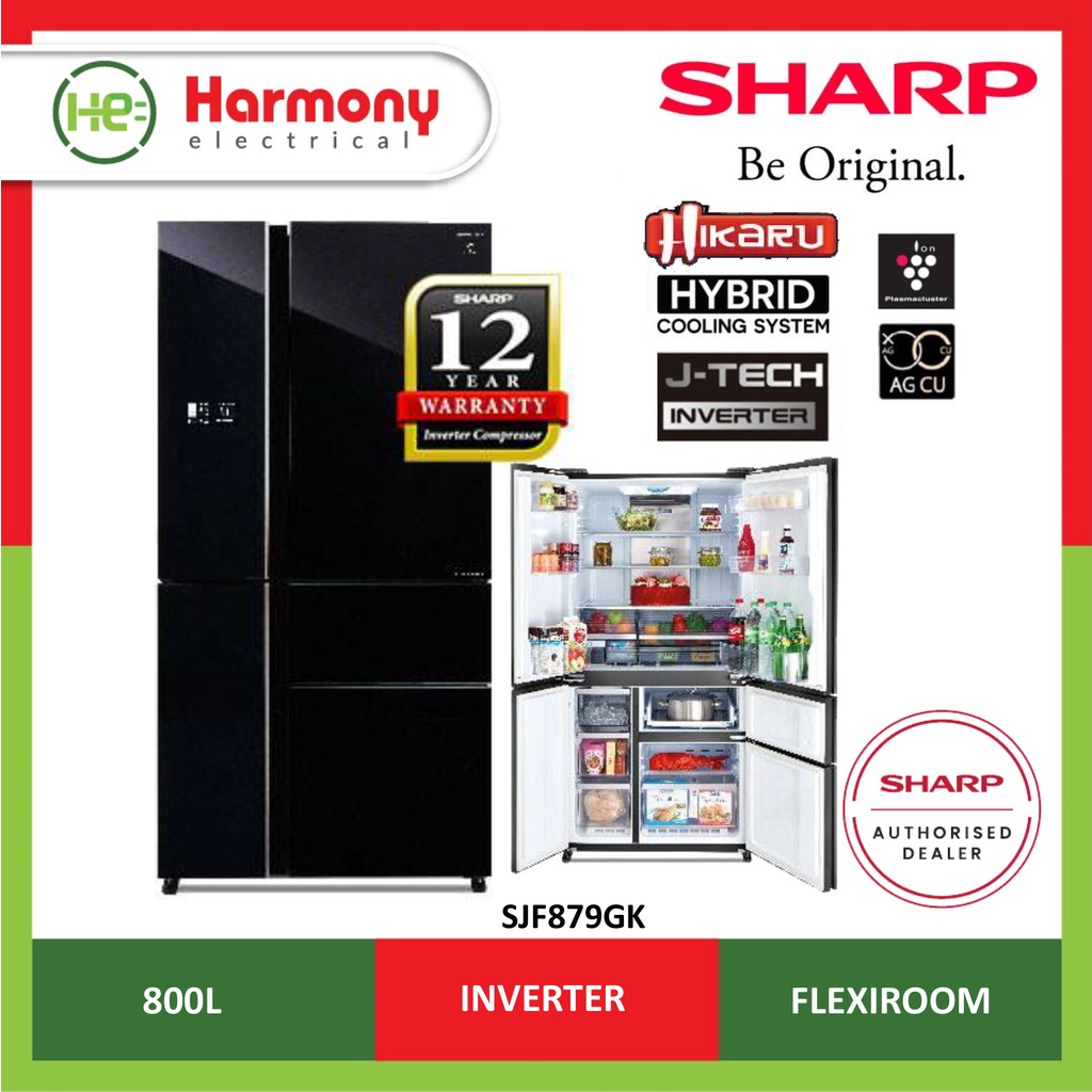 (FREE DELIVERY + INSTALL KL) SHARP SJF879GK 800L Multi Door Fridge ...