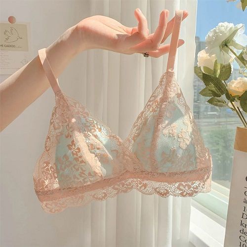 Sexy lace bra thin section for women without rims for girls without traces, big breasts, small ...