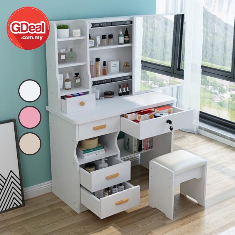 GDeal Dressing Table Small Simple Modern Makeup Table Economical Multi ...