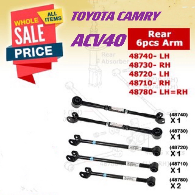 THAILAND QUALITY TOYOTA CAMRY ACV40 2006-2012 REAR SUSPENSION ARM ...