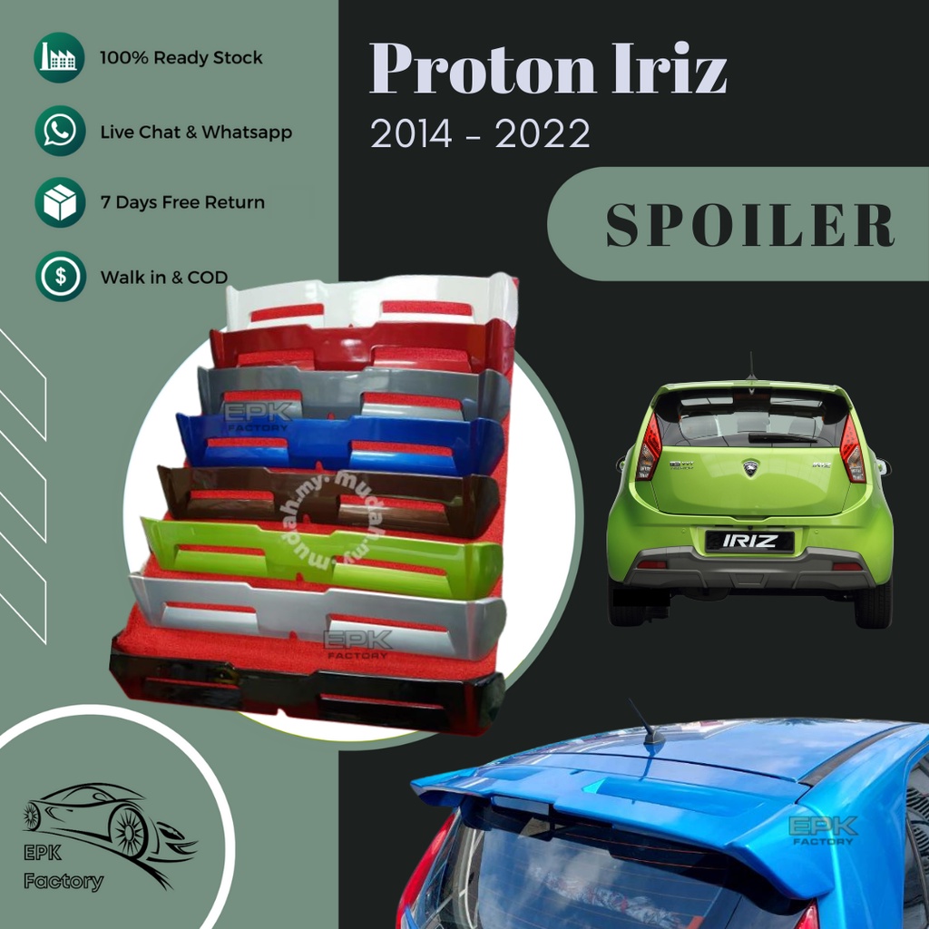 Proton Iriz Spoiler ABS Rear Spoiler OEM 2014 2015 2016 2017 2018 2019 ...