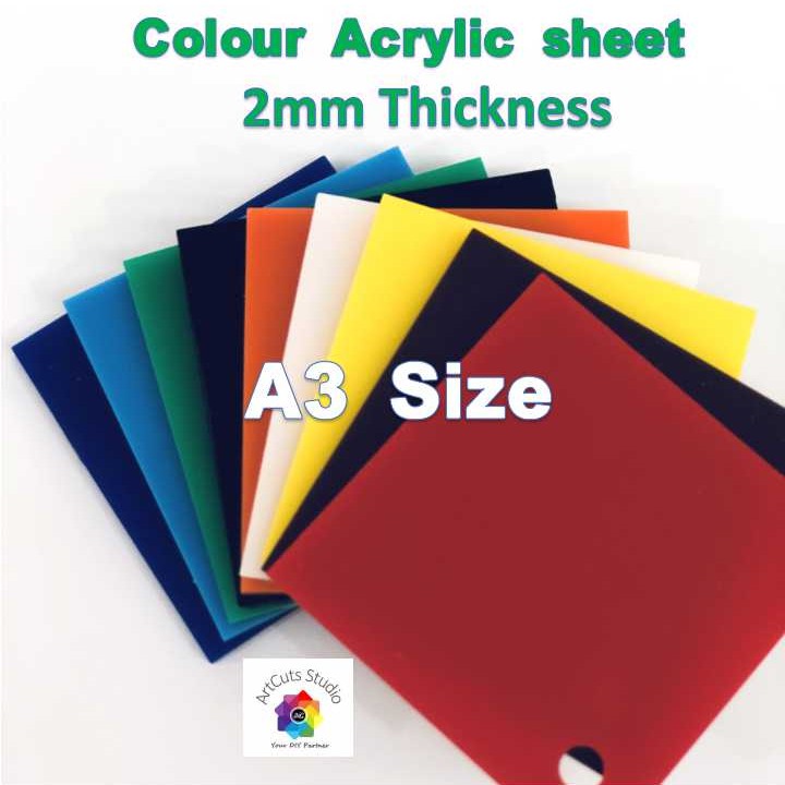 2mm Transparent/Colour Acrylic Sheet - A3 size-Cast acrylic | Shopee ...