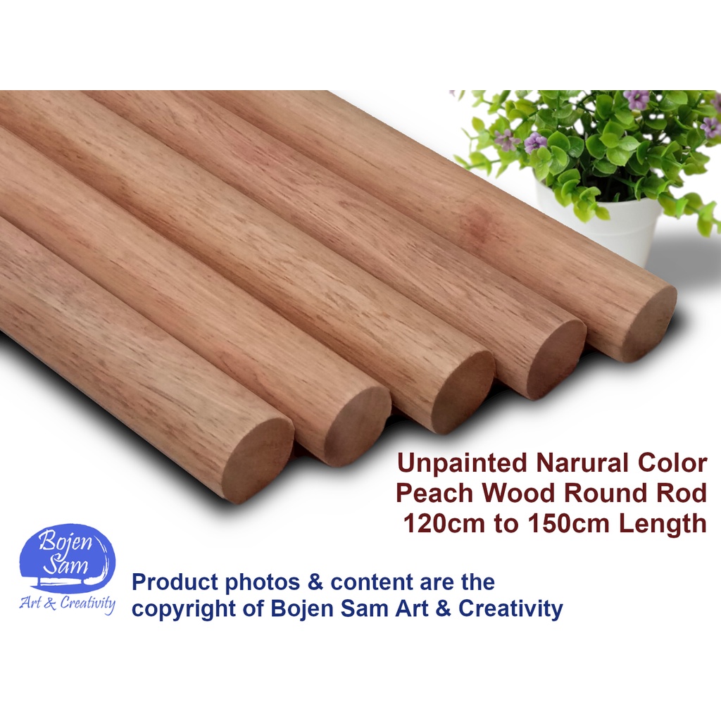 100cm 120cm 150cm Length Round Cylinder Peach Wood (桃木) Rods Sticks for ...