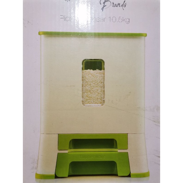 Tupperware Rice Dispenser 10.5kg Green | Shopee Malaysia